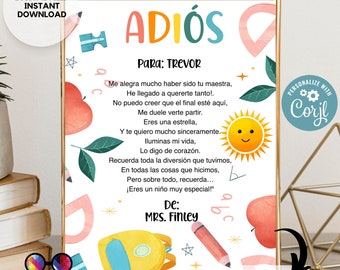 Letter From Teacher Goodbye Gift From Teacher End of School End of the ...