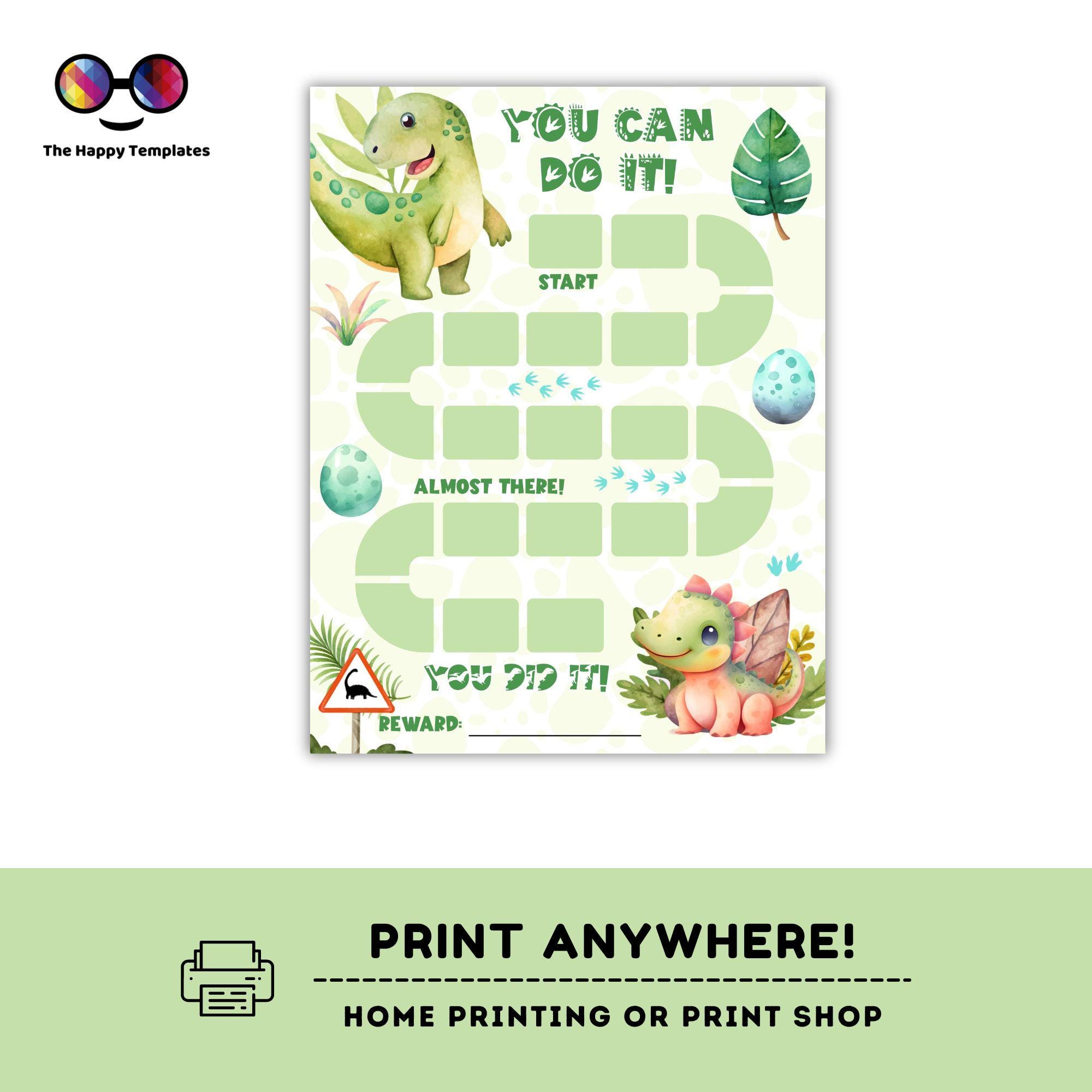 Printable Dinosaur Training Reward Chart | for Toddler and Little Kids ...