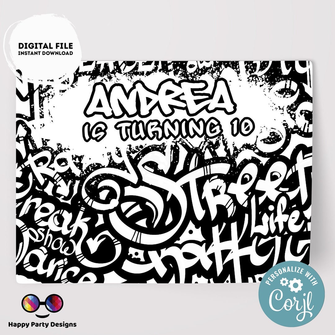Editable Graffiti Coloring Page | Placemat Coloring Page | Any Age ...