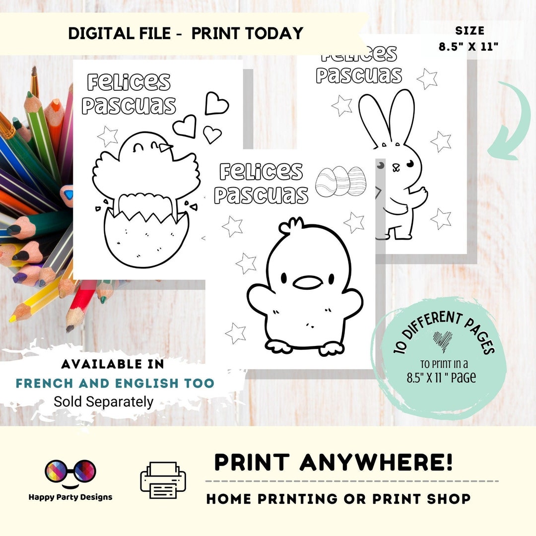 SPANISH Printable Coloring Pages | for Kids | Easter Colouring Activity ...