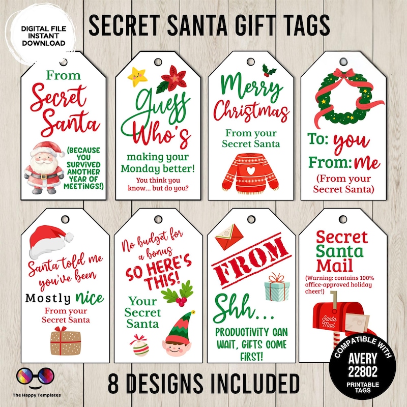 Funny Secret Santa Labels - Etsy