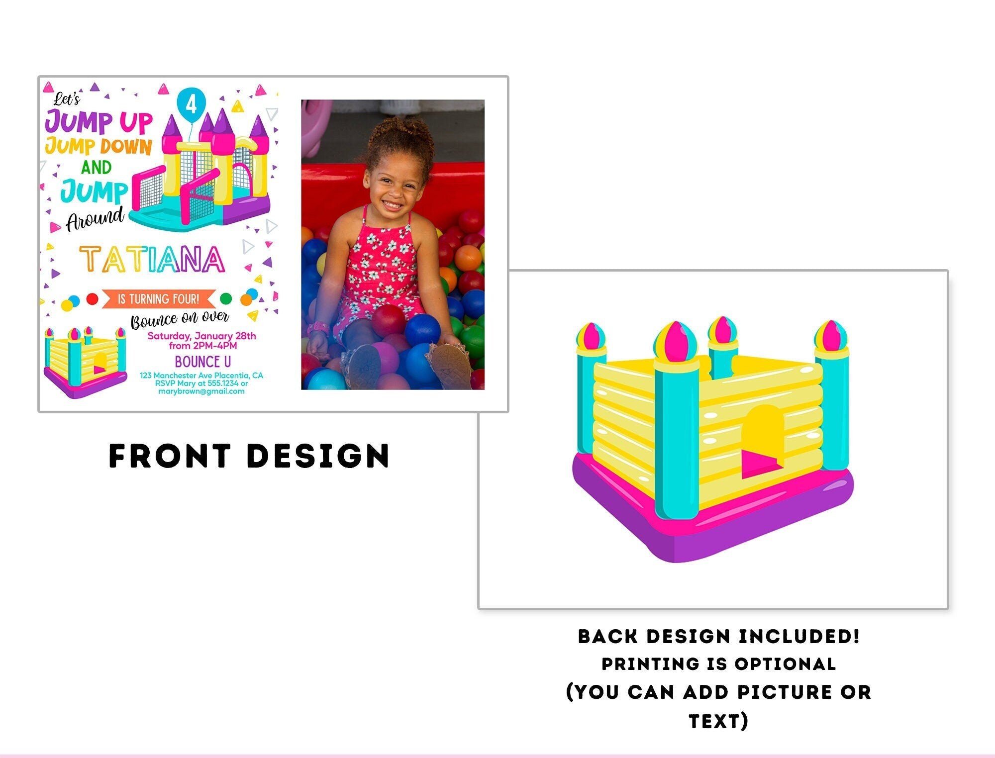 Bounce House Photo Invitation Digital Bounce House Invite - Etsy