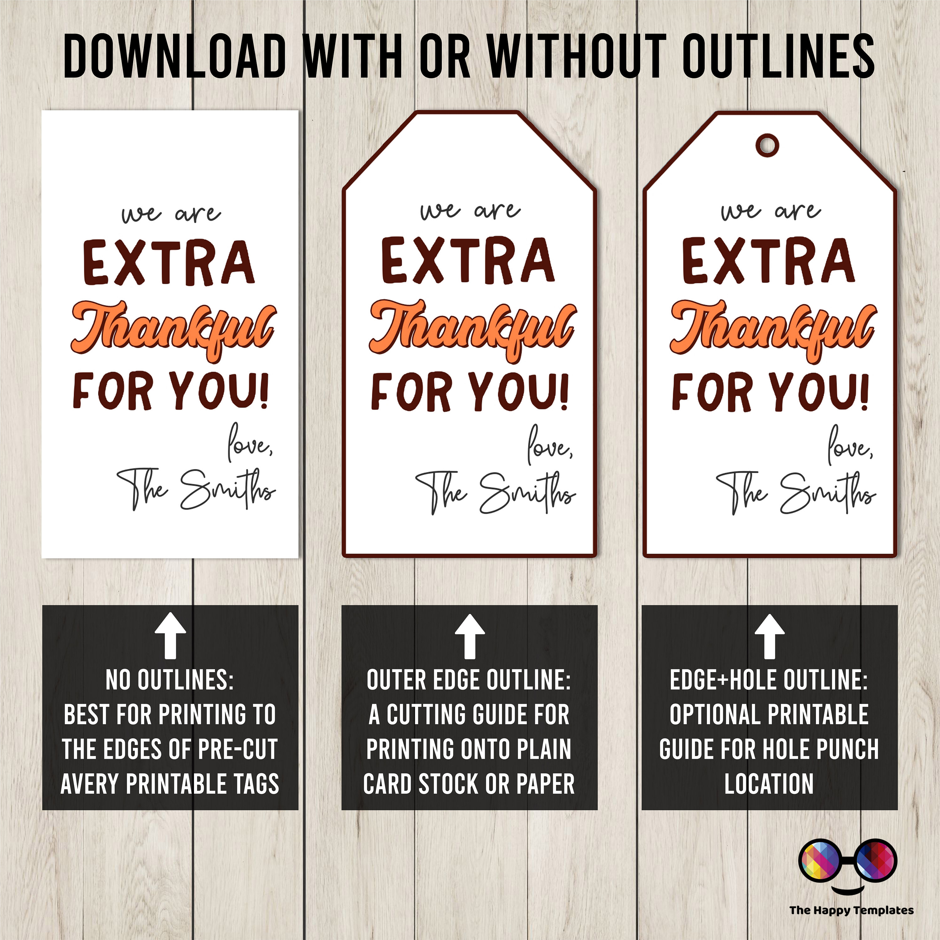 Editable We Are Extra Thankful for You Favor Tags | Happy Thanksgiving ...