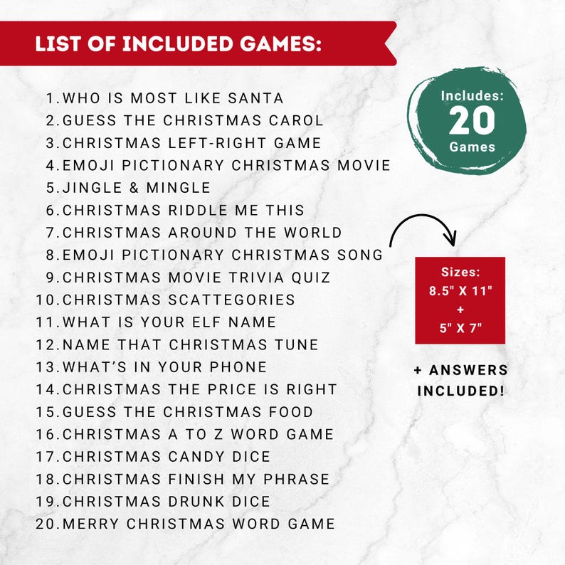 Ultimate Christmas Party Games Bundle | 20 Fun Printable Games ...