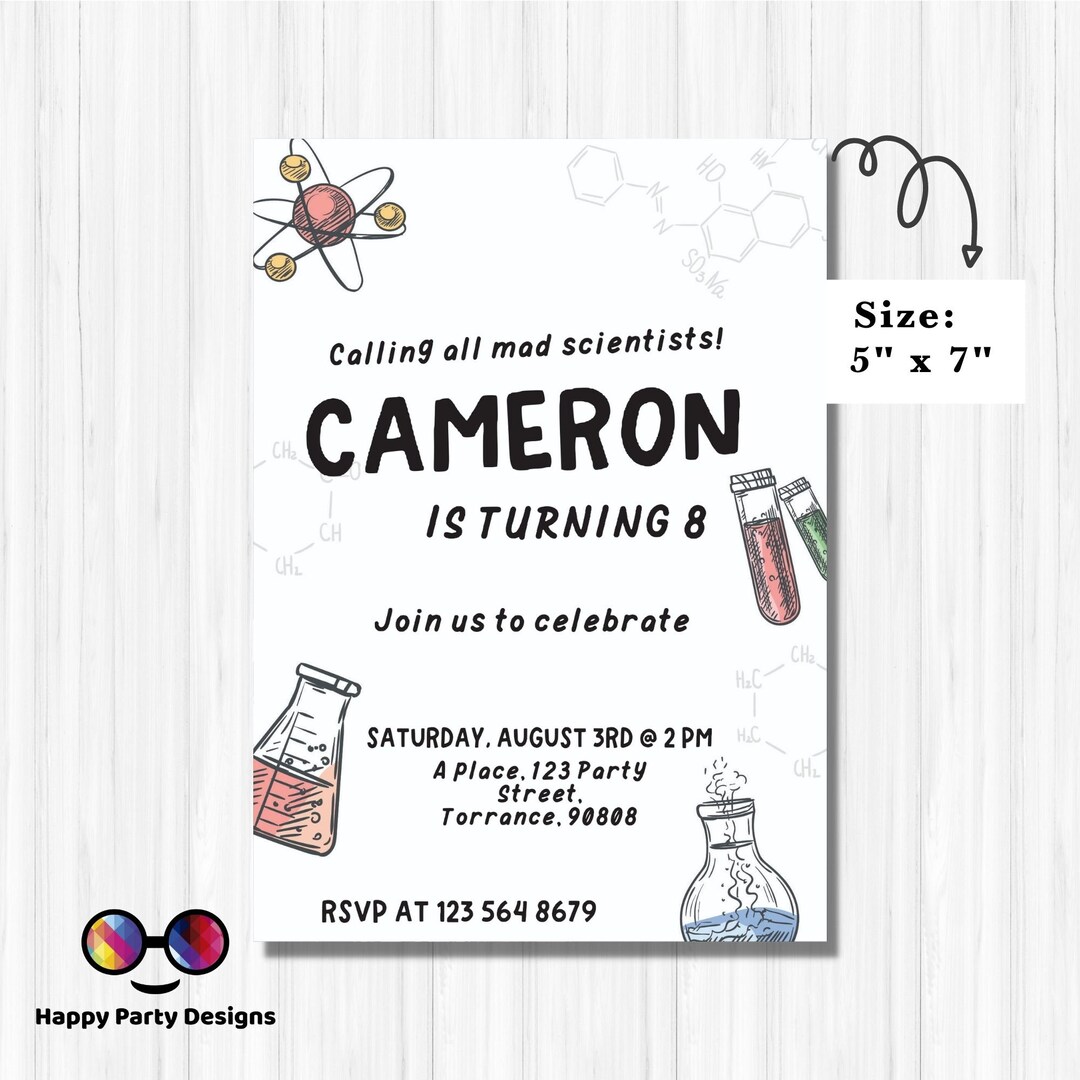 Science Party Invitation | Mad Scientist Invitations | Birthday Boy ...