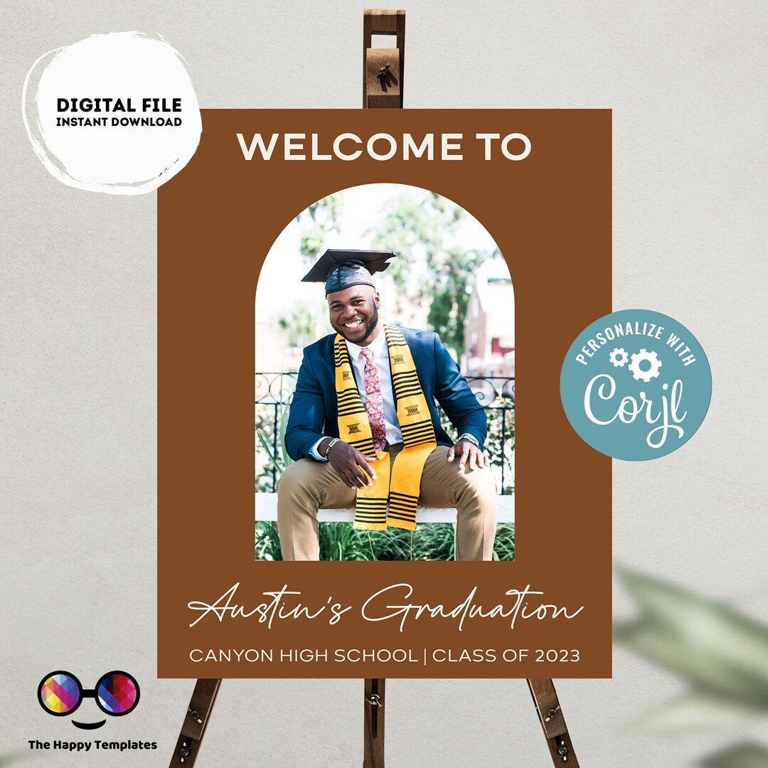 EDITABLE Graduation Welcome Sign | Graduation Photo Sign | Welcome Sign ...