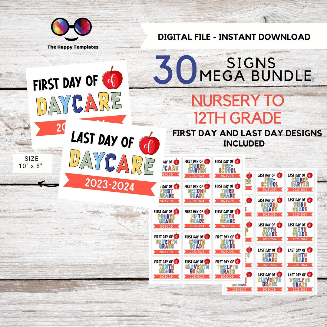 Mega Bundle Back to School Signs - Last Day of School Sign L First Day ...