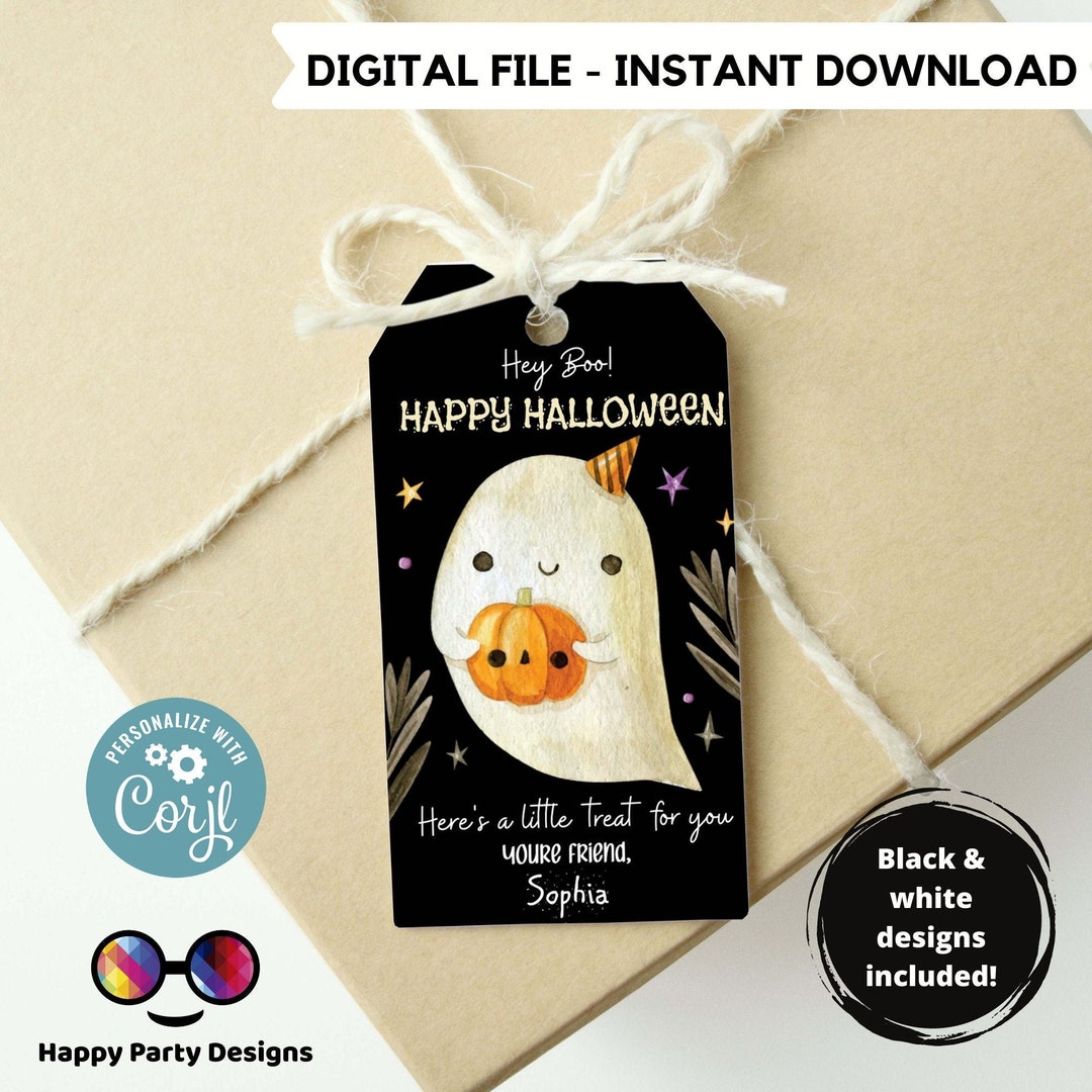 Editable Halloween Thank You Tag | Halloween Tag | Ghost Tag | Cute ...