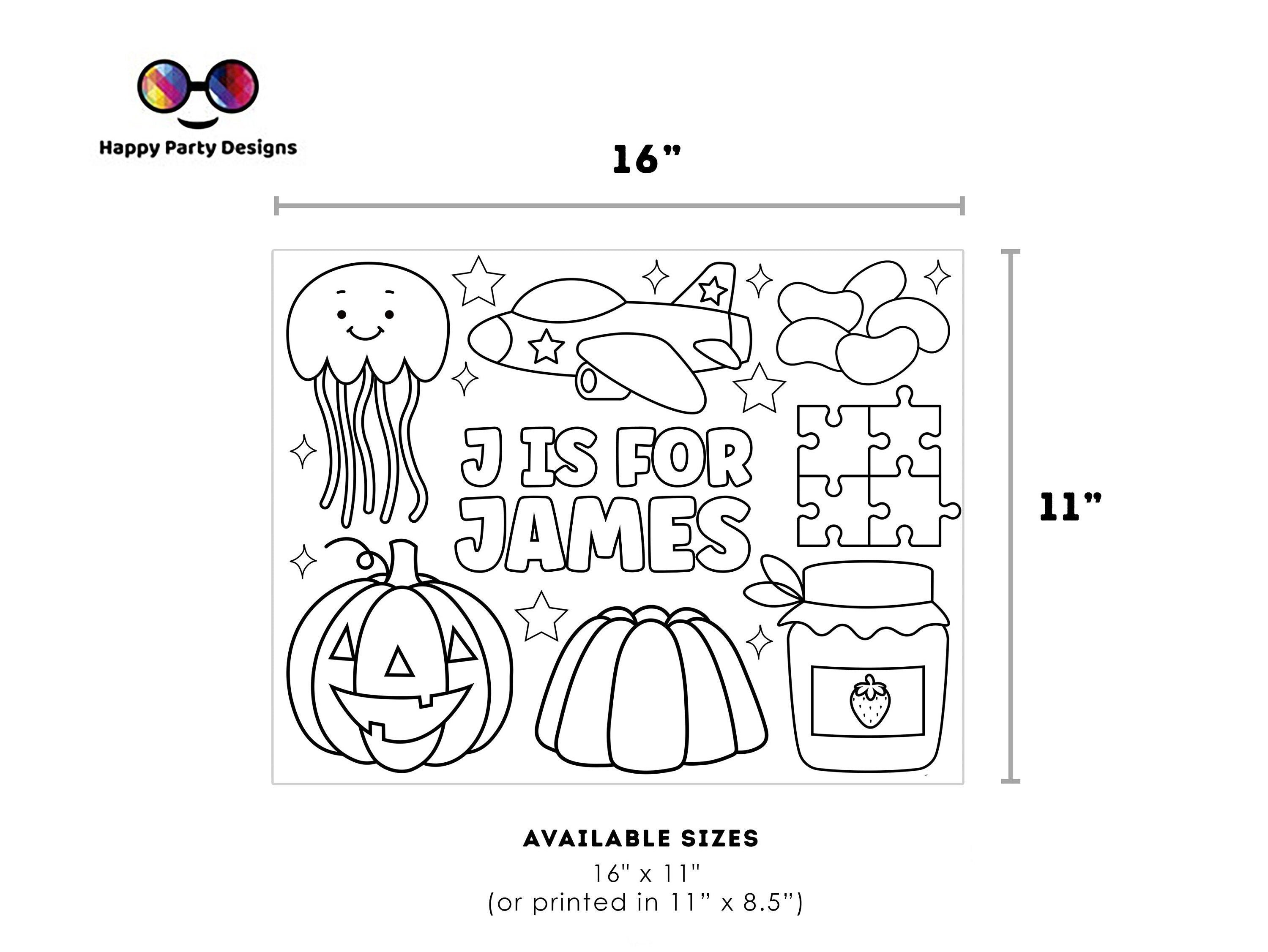 Editable Name Coloring Page J is for Personalized Name - Etsy