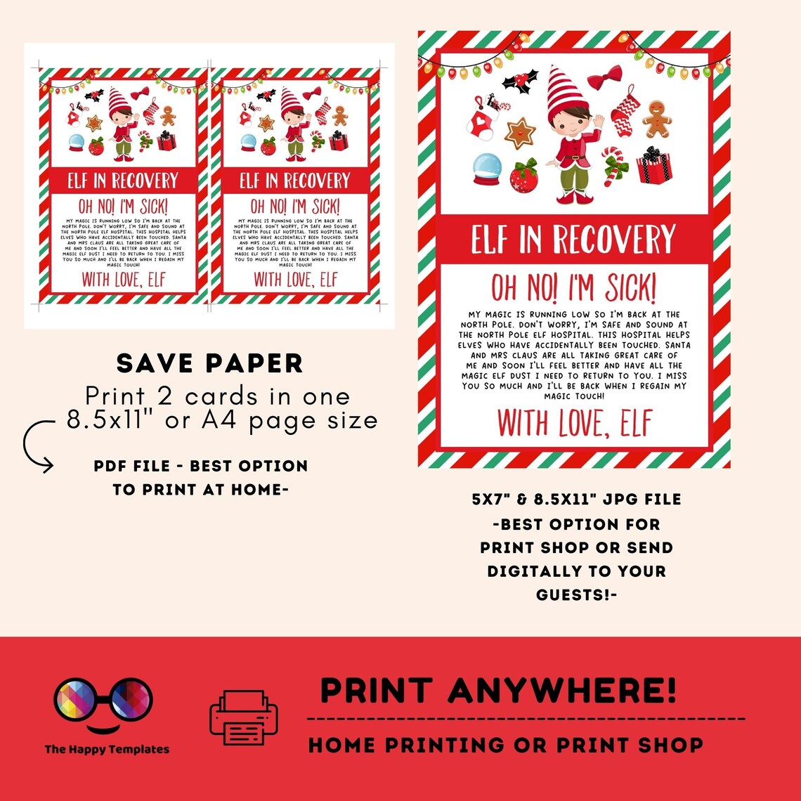 EDITABLE Elf Recovery Letter | Elf Touched | Elf Lost Magic | Elf I'm ...