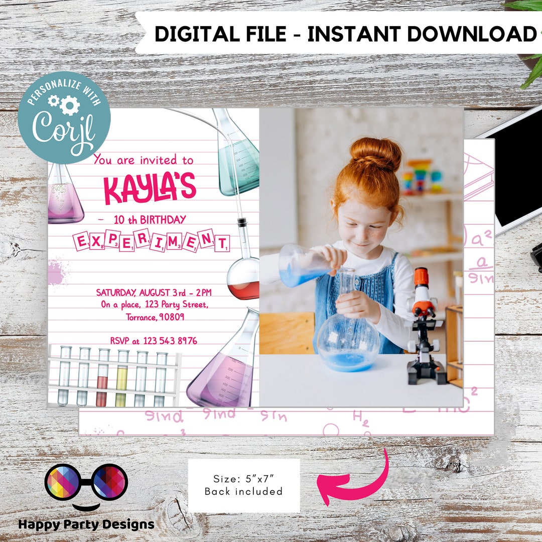 Editable Science Party Invitation | Mad Scientist Invitations With ...