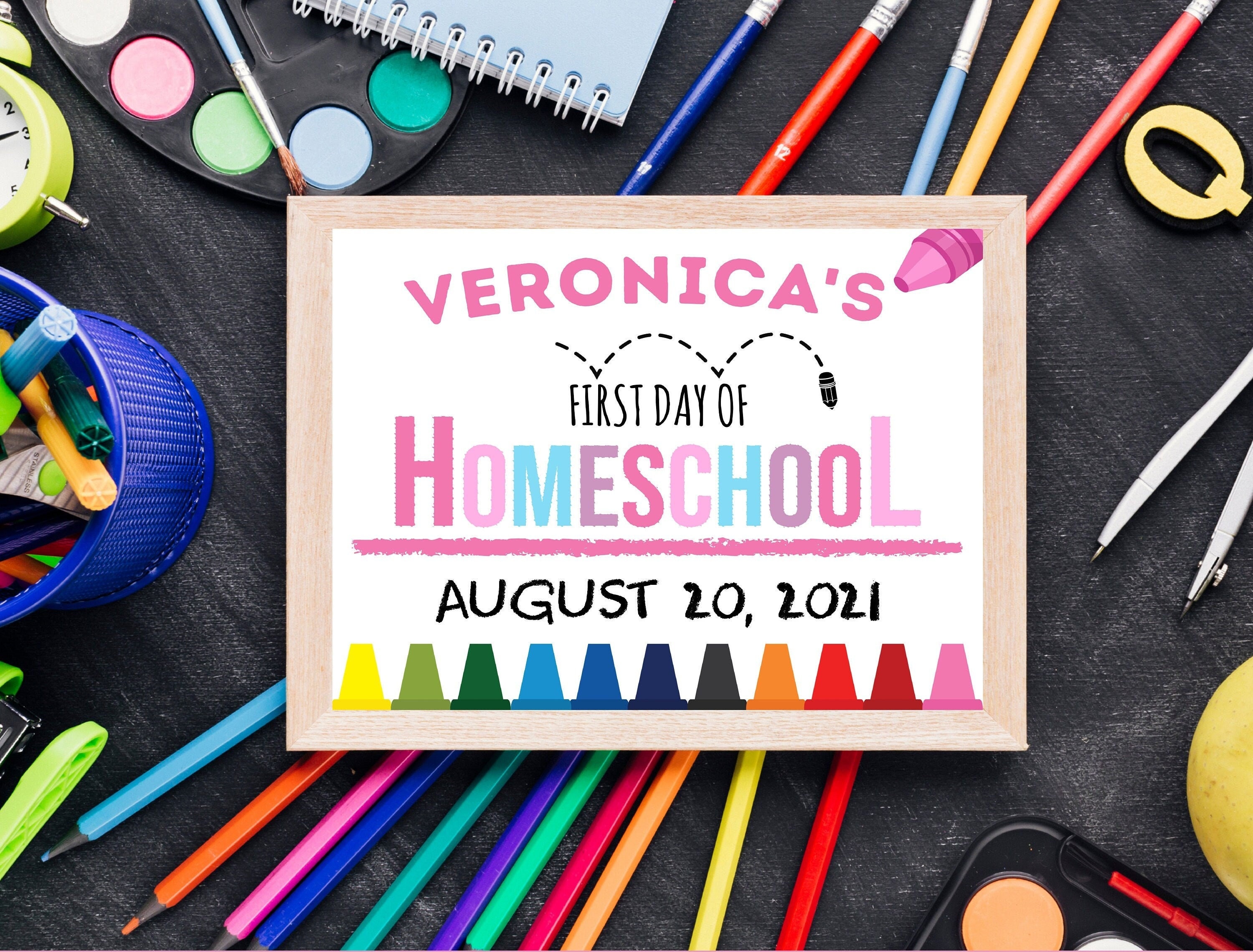 Editable First Day of Homeschool Homeschooling Sign 1st - Etsy