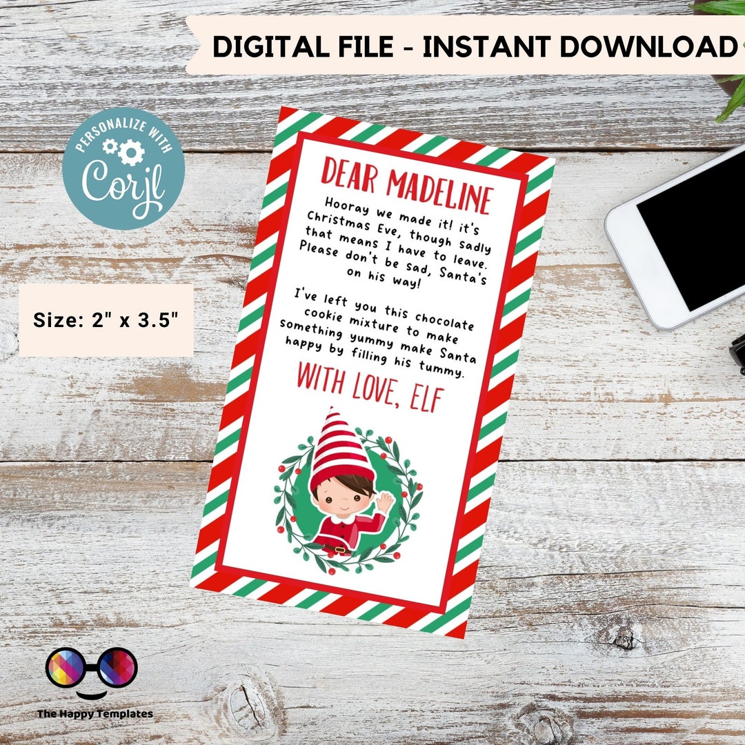 Editable Elf Goodbye Tag | Elf Hot Chocolate Bomb Gift Tag | Goodbye ...