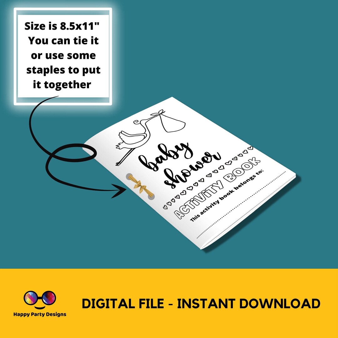 Baby Shower Kids Activity Book | Instant Download | Coloring Book for ...