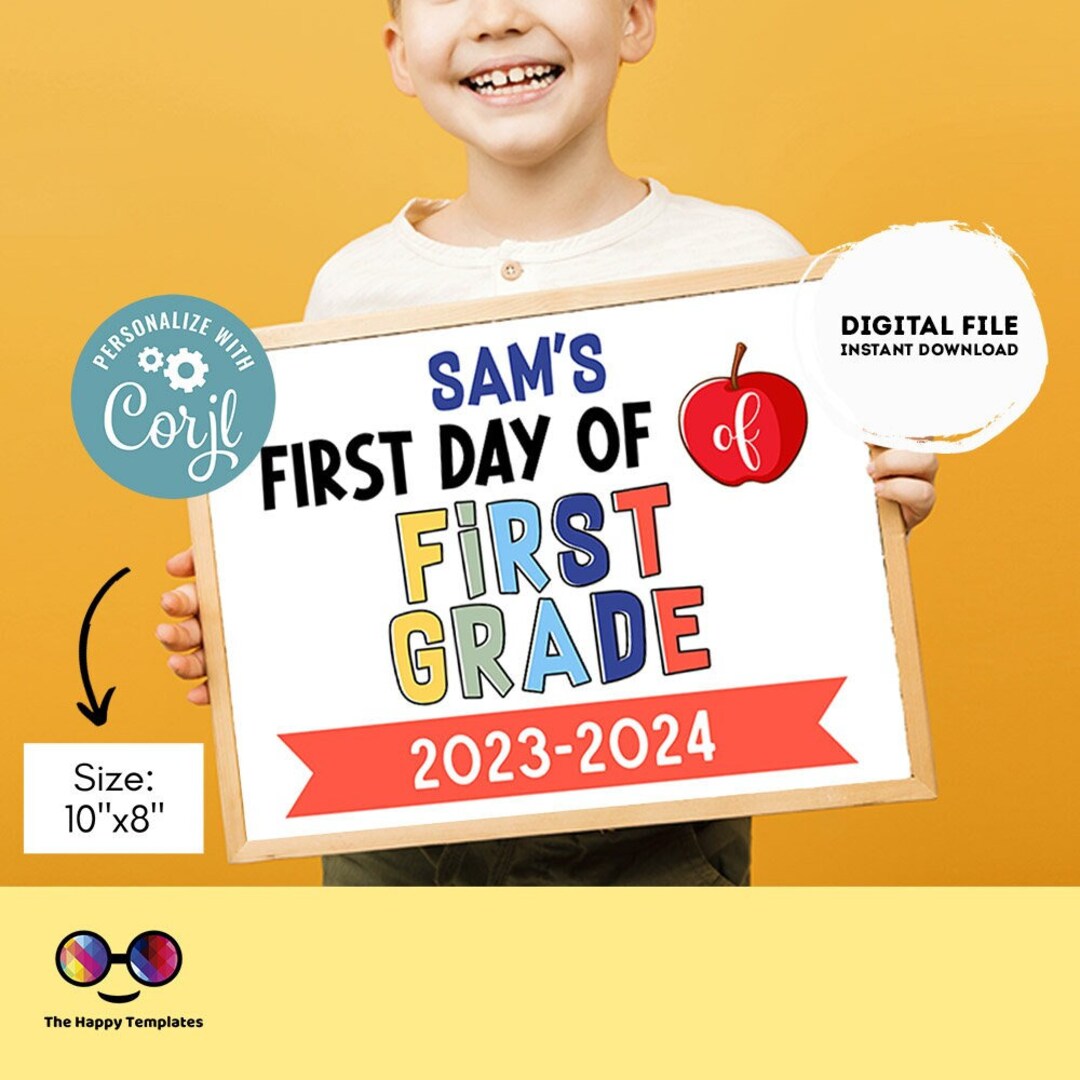 Editable First Day of First Grade Sign | First Day of Sign | 1st Day of ...