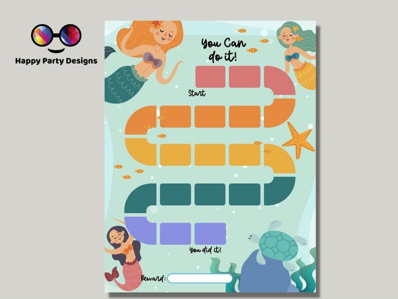 Printable Mermaid Reward Chart Mermaid Behavior Chart - Etsy