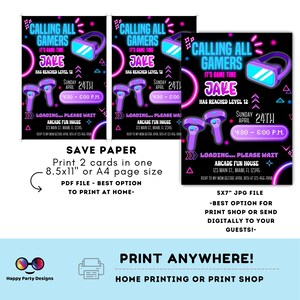 Editable Video Game Invitation | Gamer Invitation | Video Game ...