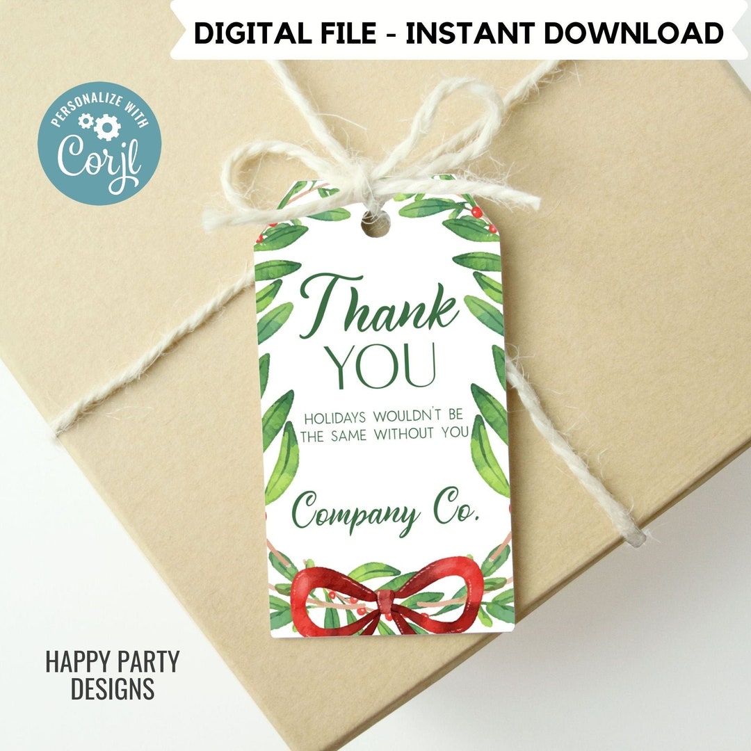 Editable Christmas Party Thank You Tag Christmas Printable Thank You ...