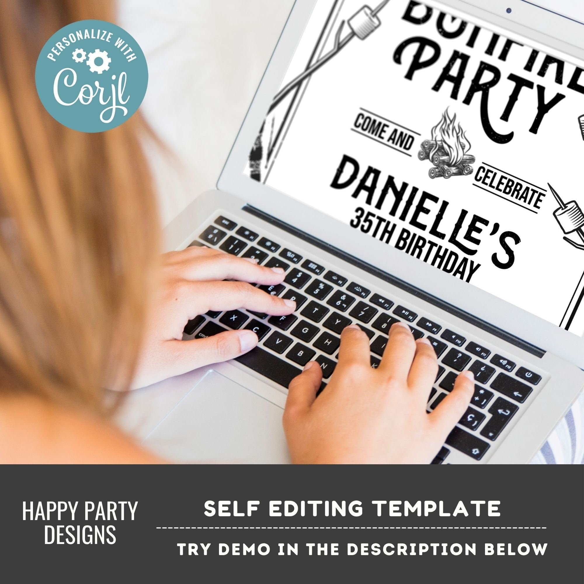 Editable Bonfire Party Invitation Digital Bonfire Birthday - Etsy