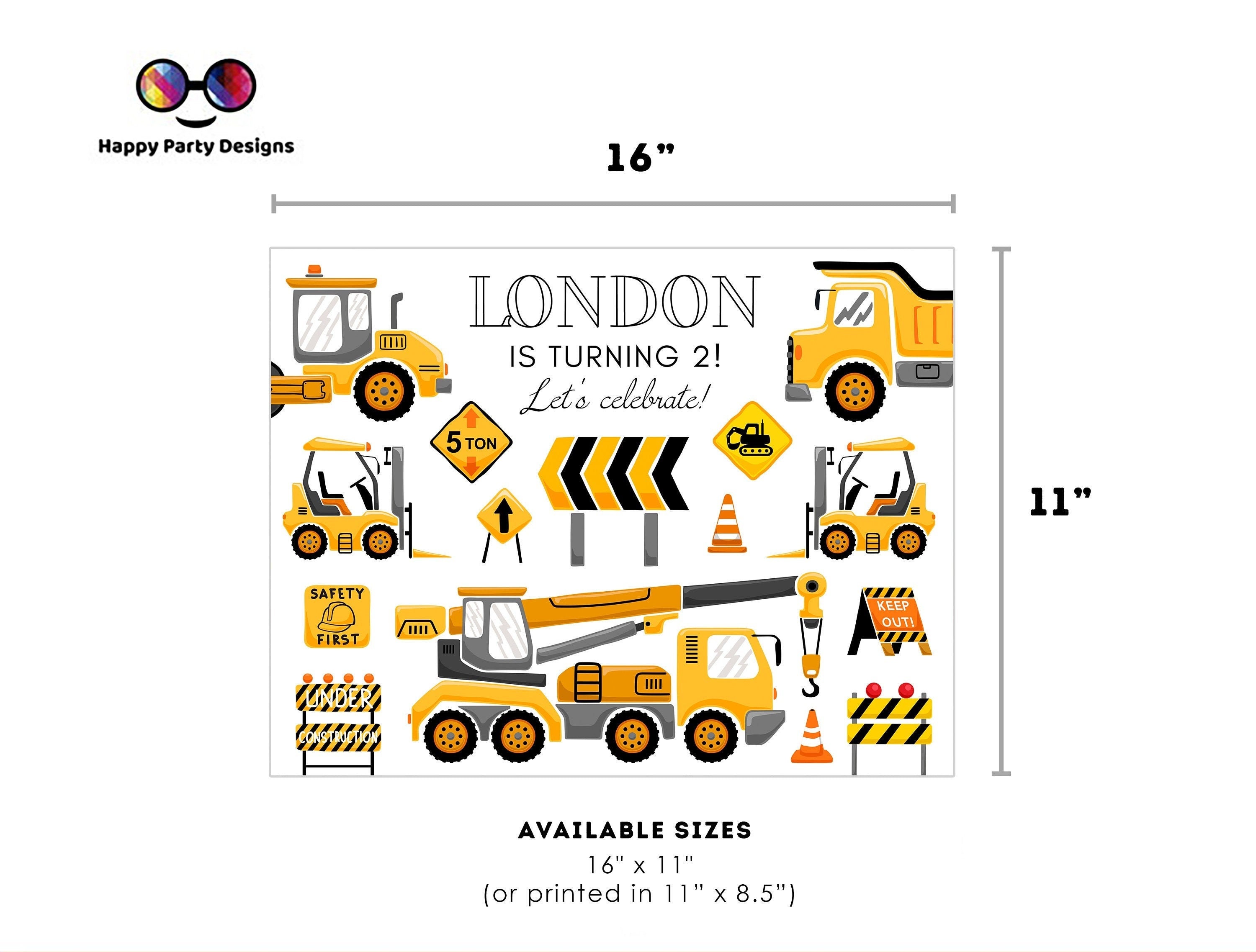 Editable Construction Placemat Trucks Placemat Any Age - Etsy