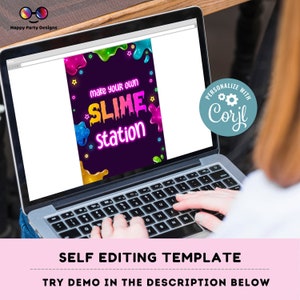 Slime Sign | Editable Slime Sign | Butterfly Birthday | Slime Birthday ...