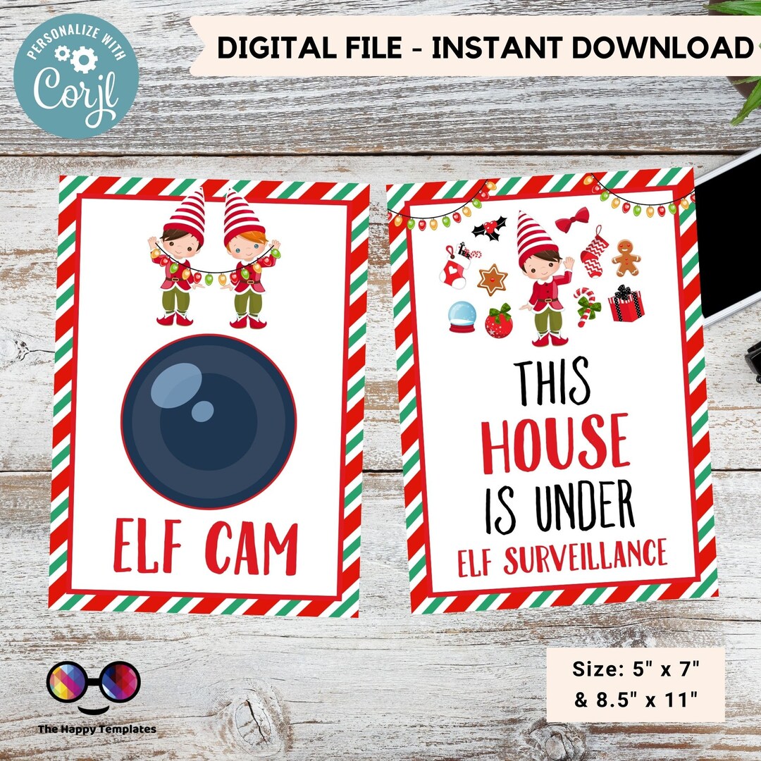 Editable Elf Surveillance | House is Under Elf Surveillance | Kids ...