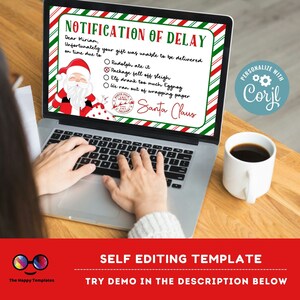 EDITABLE Notification of Delay Label | Christmas Gift Delay ...