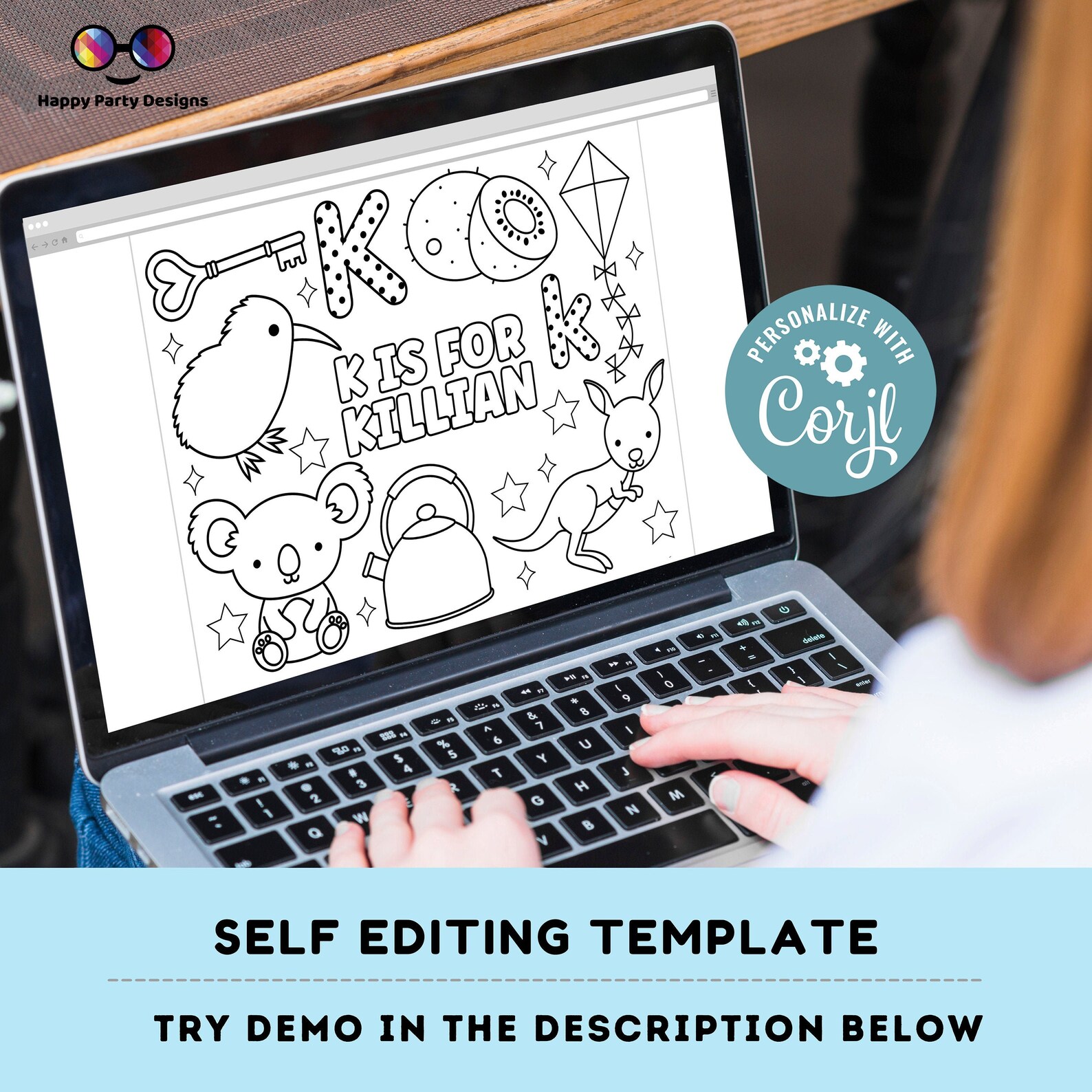 Editable Name Coloring Page | K is for | Personalized Name Alphabet ...