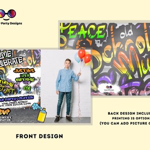 Editable Graffiti Invitation With Photo | Digital Graffiti Printable ...