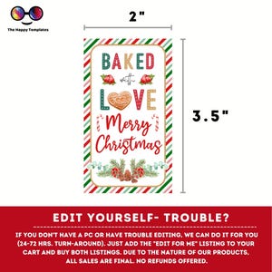 Baked With Love Tag | Christmas Printable Thank You Tag | Holiday ...