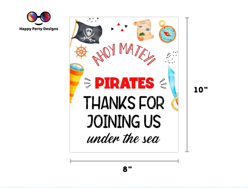 Editable Pirates Birthday Signs (3) | Pirates Party | Boy Birthday ...