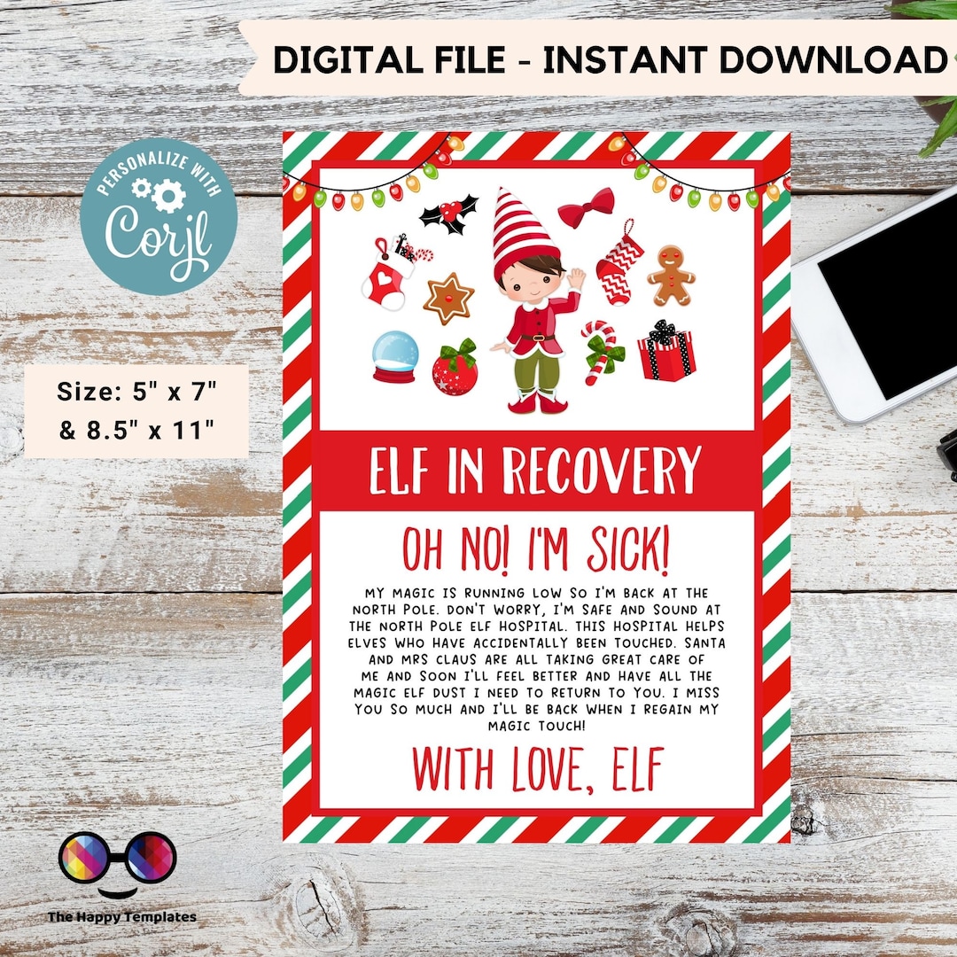 EDITABLE Elf Recovery Letter | Elf Touched | Elf Lost Magic | Elf I'm ...
