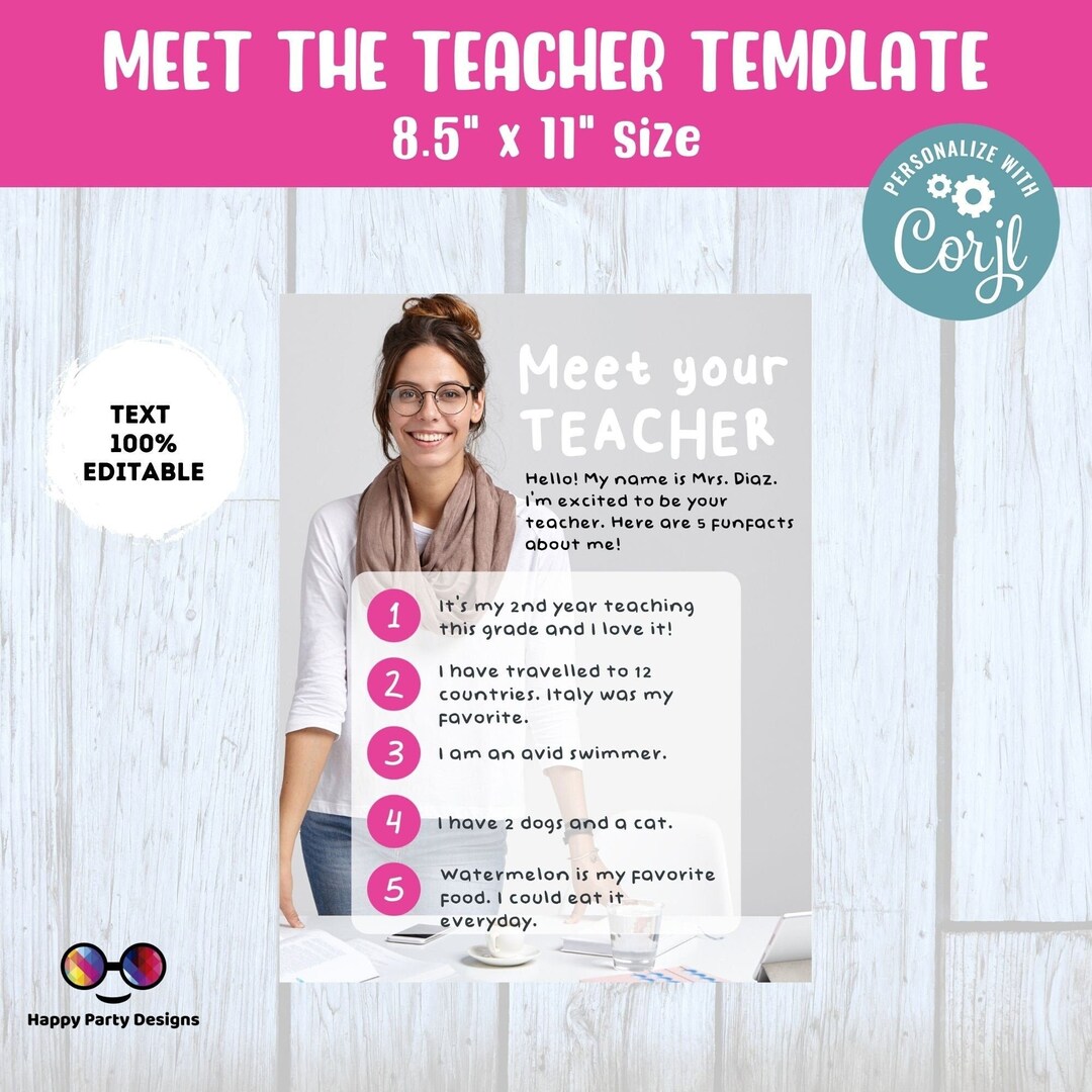 Editable Meet the Teacher Modern Template Meet the Teacher Template ...