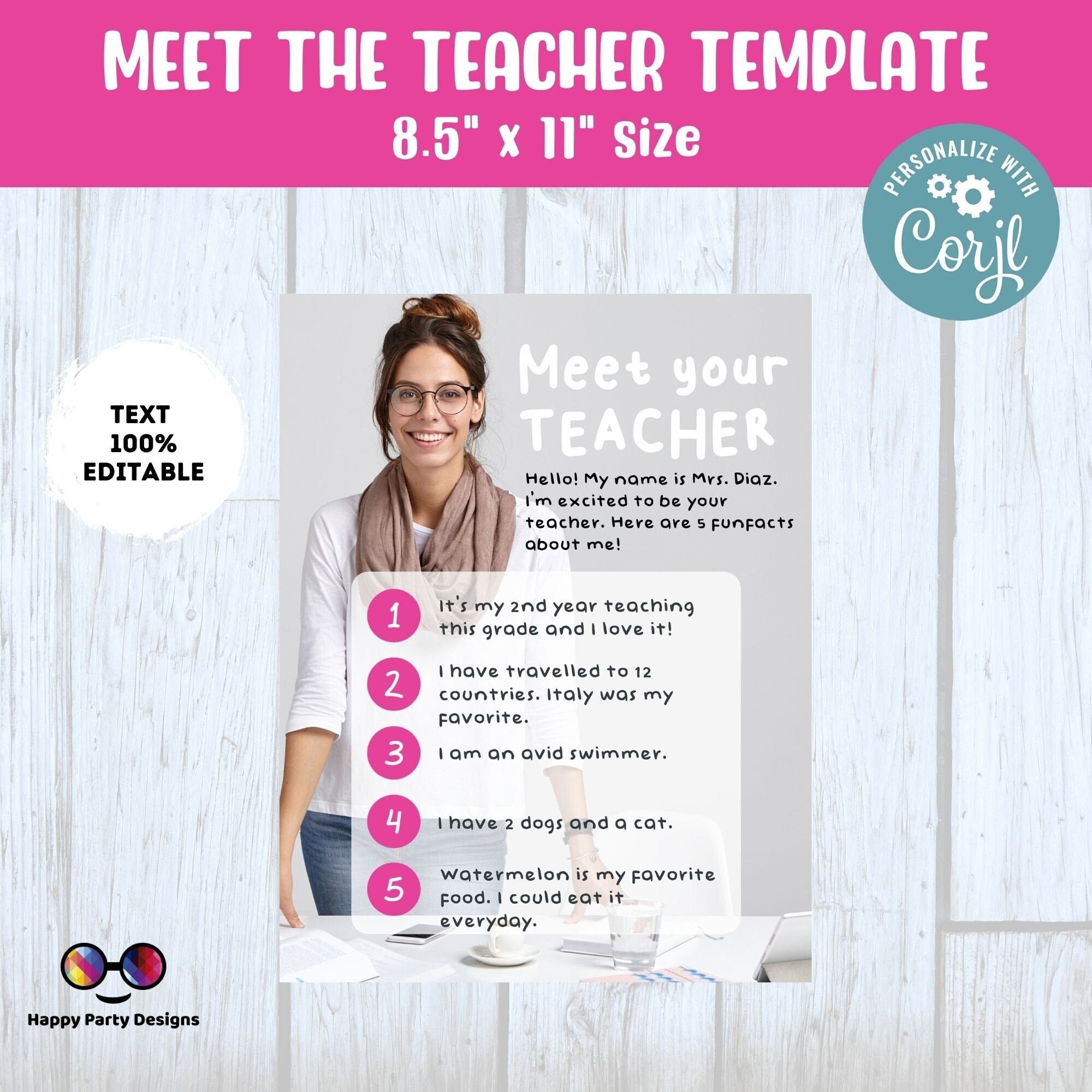 Editable Meet the Teacher Modern Template Meet the Teacher - Etsy Canada