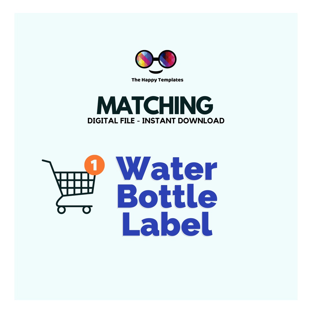 Matching Water Bottle Label | Existing Design | Matching - Etsy