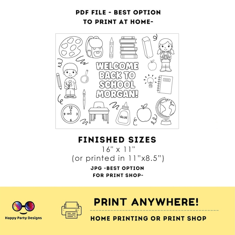 Editable Back to School Coloring Page | Welcome Coloring Page | Back to ...