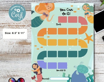 Printable Mermaid Reward Chart, Mermaid Behavior Chart, Daily Chore ...