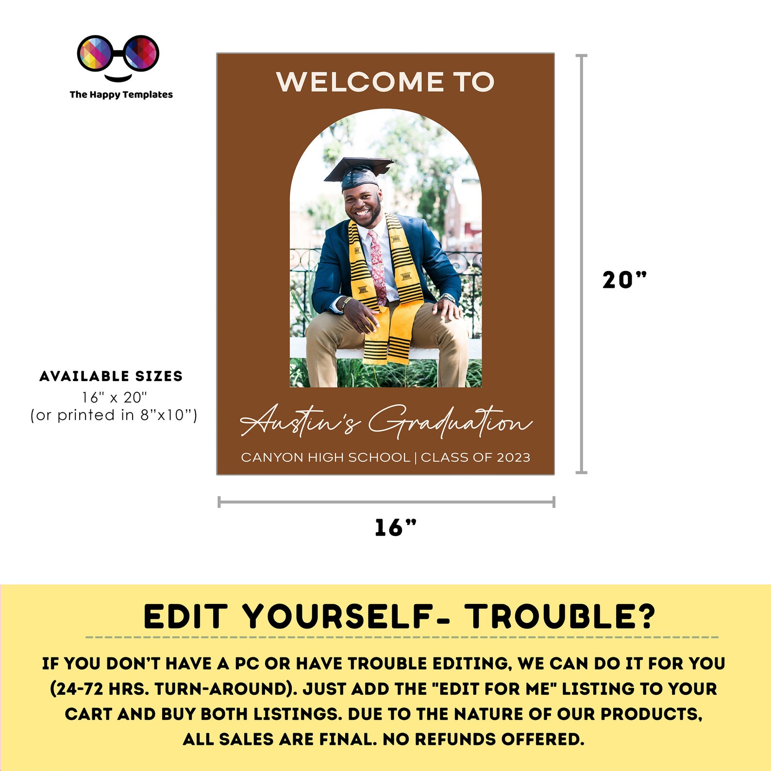 EDITABLE Graduation Welcome Sign Graduation Photo Sign - Etsy