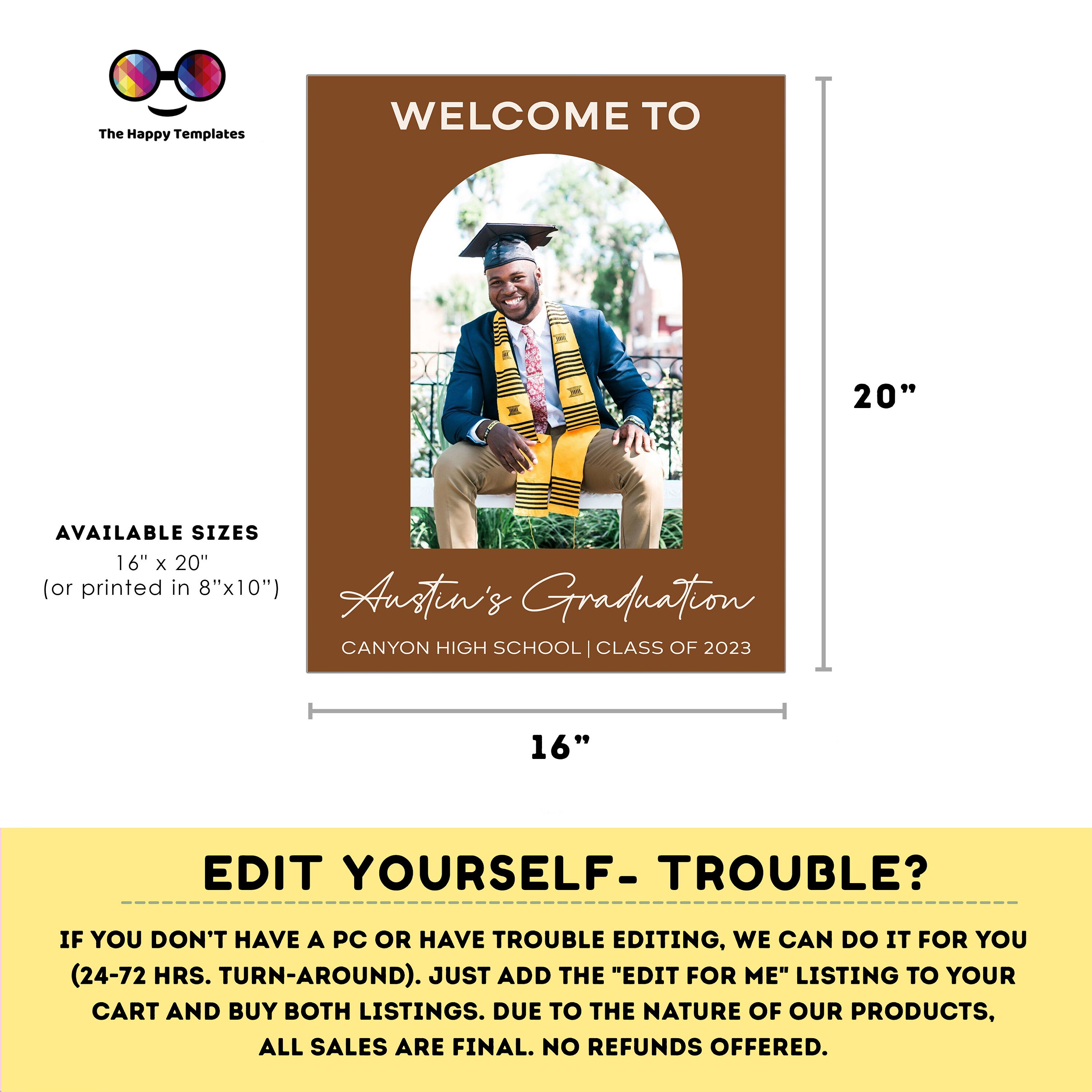 EDITABLE Graduation Welcome Sign Graduation Photo Sign - Etsy