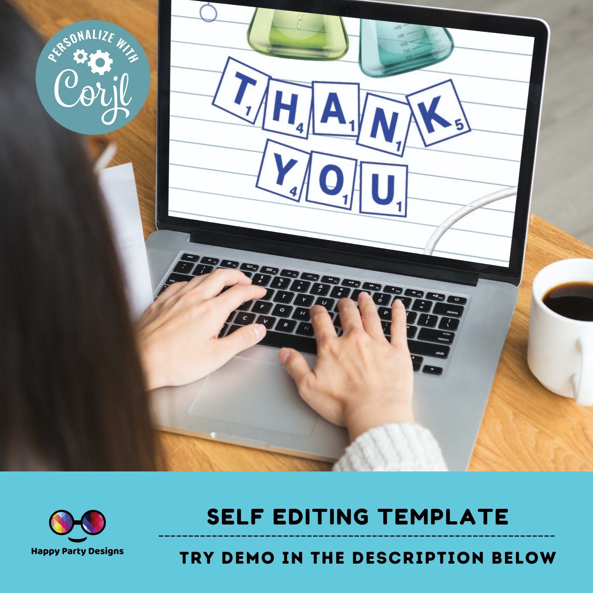 Editable Science Birthday Thank You Gift Tags Mad Scientist - Etsy