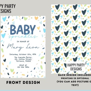 Baby Sprinkle Shower Invitation Template | Editable Baby Shower | Baby ...