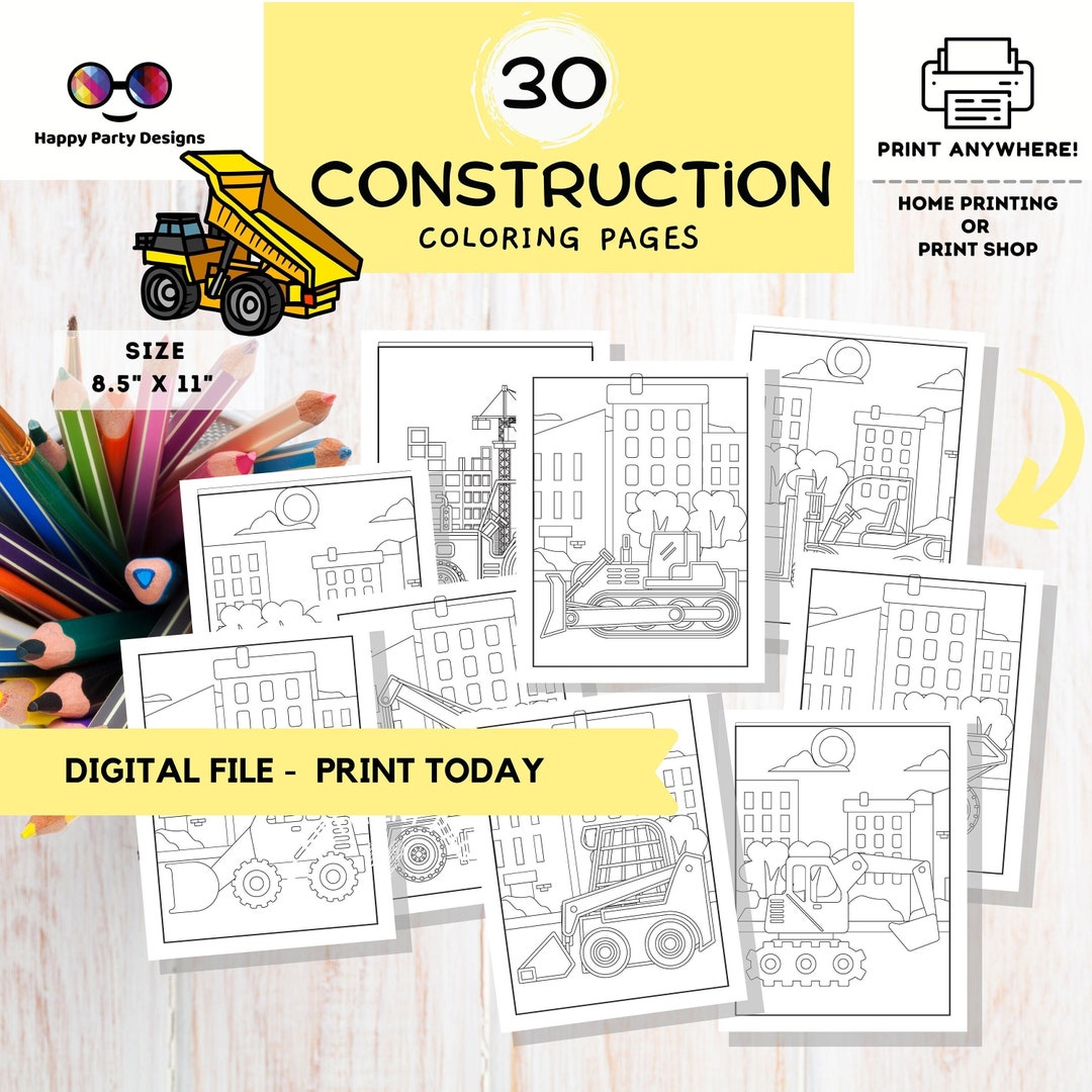 Construction Coloring Pages | for Kids | Construction Trucks Coloring ...