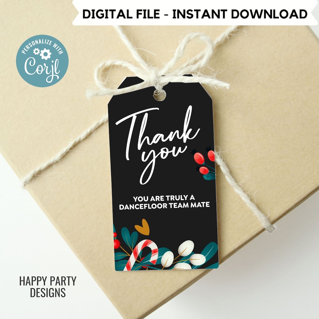 Editable Christmas Party Thank You Tag | Christmas Printable Thank You ...