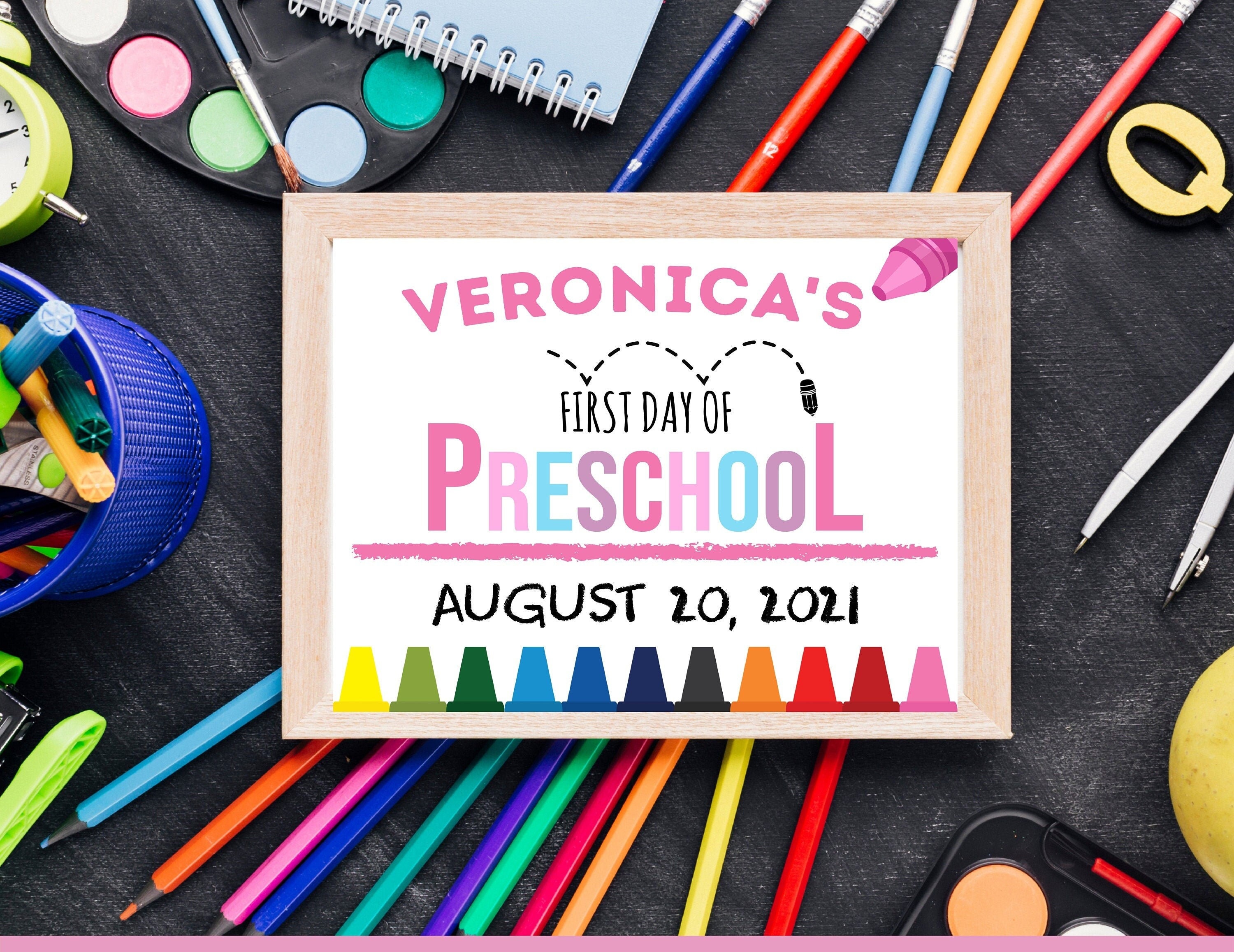 Editable First Day of Preschool | Preschool Sign | 1st Day of Preschool ...