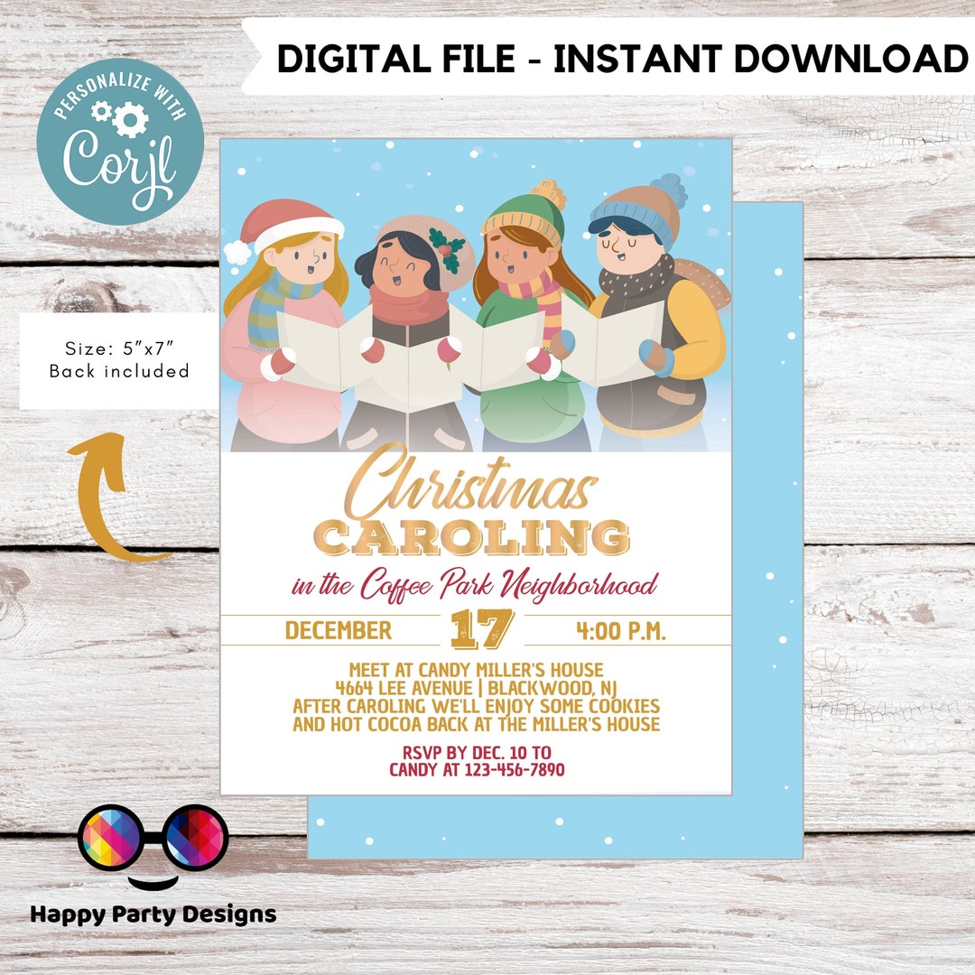 Editable Christmas Caroling Invitation | Christmas Party Printable ...