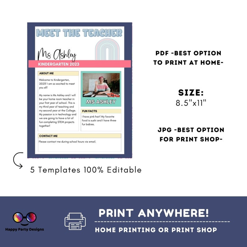 Editable Meet the Teacher Modern Templates Bundle Meet the - Etsy