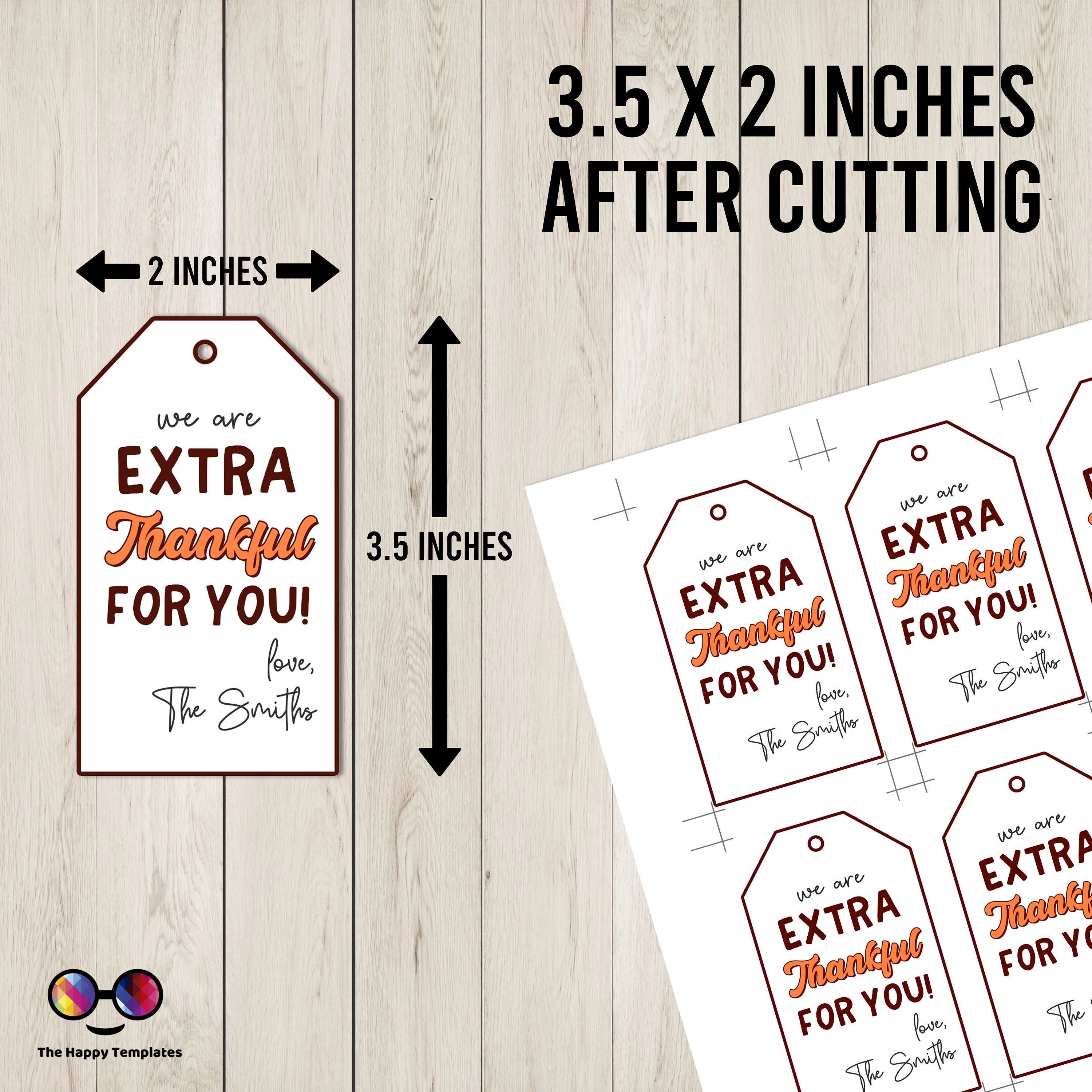 Editable We Are Extra Thankful for You Favor Tags Happy - Etsy