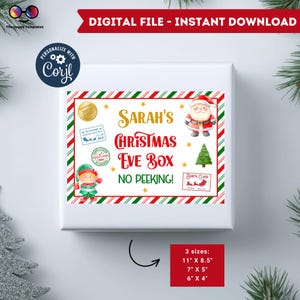 EDITABLE Christmas Eve Box Label | Christmas Eve | Box Sign | Special ...