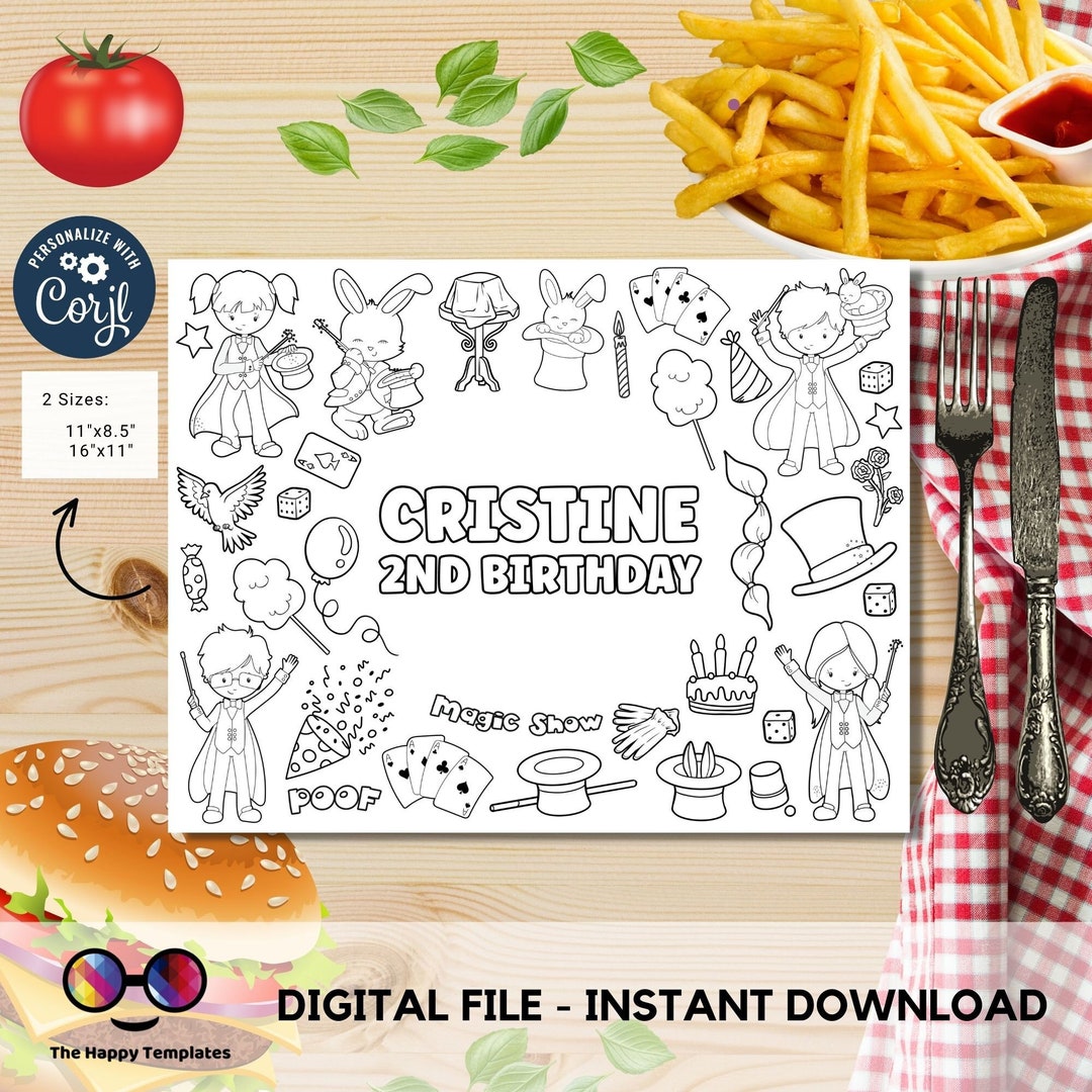 Editable Magic Show Coloring Page | Placemat Coloring Page | Any Age ...