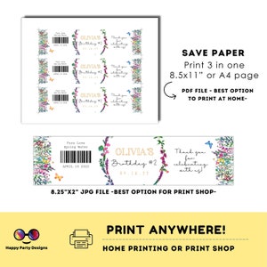 Editable Wildflower Water Bottle Labels | Printable Labels | Wild ...